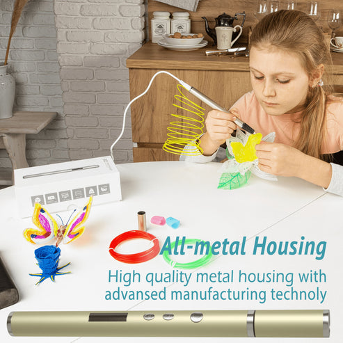 Premium Gold Metal 3D Pen with OLED display| Free Delivery – Nikand